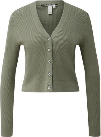 QS by s.Oliver Cardigan Strickjacke Gerippte Strickjacke aus Viskosemix