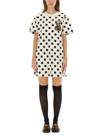 Moschino Teddy Polka Dots Dress - White