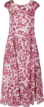 Max Mara Femme, Robes, Rose, Taille: 40 FR Floral-print Cap-sleeve Dress