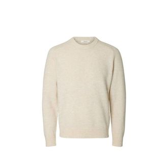 Selected Pull droit col rond uni en maille