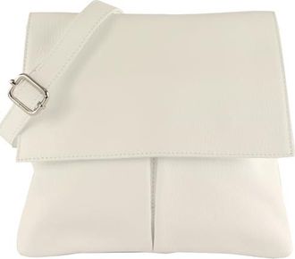 modamoda.de T63LEDER - Sac à bandoulière en cuir pour femme, Blanc., s