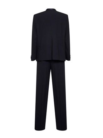Giorgio Armani Mens Tuxedo Suit Dark Navy Wool Blue Virgin Suits