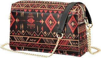 Mnsruu Sacs à bandoulière pour femme, sac à main en cuir abstrait aztèque R