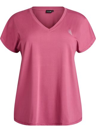 Zizzi Active by Große Größen Damen T-Shirt mit V-Ausschnitt Gr Gr XL Violet Quartz - Plus Size Damen Kleidung