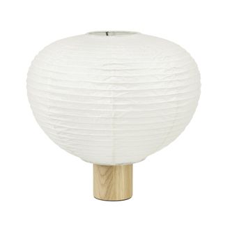 Blomus KAMI Reispapier Tischleuchte aus Eichenholz | Gr&ouml;&szlig;e S &Oslash;32 x 31H cm | Japanisches Design | dimmbar | Holzsockel | warmes Licht