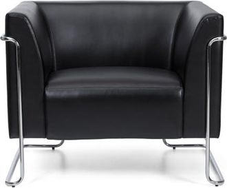 hjh OFFICE Fauteuil rembourré Curacao Similicuir Noir
