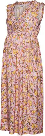 Mama Licious Damen Mllexie Tess Sl Wo Midi Dress 2f, Limelight/Aop:floral, M