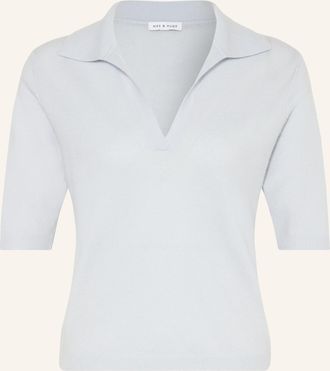 Mrs & Hugs Mrs & Hugs Strick-Poloshirt Mit Cashmere blau