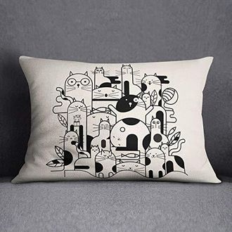 Questo Casa Dekorativer Kissenbezug, Kissenbezug, Heimdekoration, für Sofa, Café, Größe: 35 x 50 cm, entworfen und hergestellt in der Türkiye