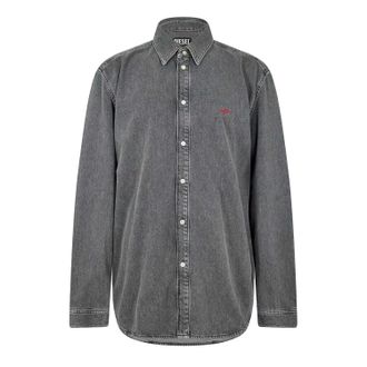 Diesel D-Simply Hemd f&uuml;r Herren, Denim, Lang&auml;rmlig (Grau)