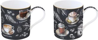 Easy Life Set mit 2 Tassen, 35 cl, aus Porzellan, Barista