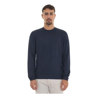 Fay Pullover mit Rundhalsausschnitt - - Knitwear - Herren - Blau - XL