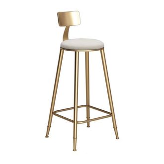 Generic 30-Zoll-Barhocker aus goldfarbenem Schmiedeeisen - Leicht zu reinigender Barhocker aus PU-Leder f&uuml;r K&uuml;chentheke und Essbereich, langlebiges und stilvo