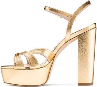 Generic Sandales à Talons Plateforme et Bout Ouvert pour Femmes, Élégantes à Lanières et Talons Hauts épais Grande Taille Chaussures de Soirée et de Bal Sexy 