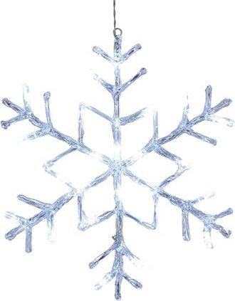 Eglo LED Fensterdeko hängend Antarctica, Hängedeko Schneeflocke, Dekoleuchte, Stahl, Kunststoff in Weiss, transparent, kaltweiß IP44