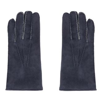 Moorer Lederhandschuhe mit Shearling-Futter - - Accessories - Herren - Blau - 8 1/2 IN