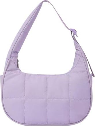 Generic Sac à bandoulière matelassé en forme de croissant pour femme, sac à main en nylon avec sangle réglable, sac à main avec fermeture éclair, sac besace p