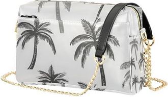 Mnsruu Sacs à bandoulière pour femme, sac à main en cuir blanc palmier gris