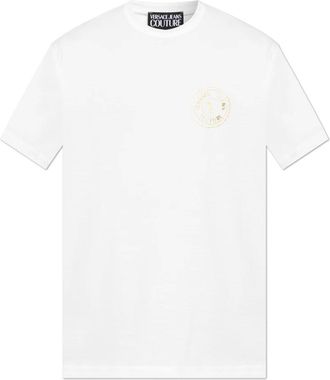 Versace Jeans Couture Homme, Tops, Blanc, Taille: XL V-Emblem Foil T-Shirt
