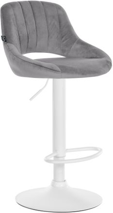 Clp Barhocker Milet I Samt-Bezug I Drehbarer Barstuhl, Farbe:dunkelgrau, Gestell Farbe:wei&szlig;
