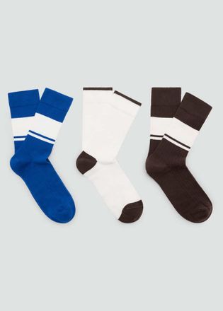 Mango Pack 3 paires de chaussettes combin&eacute;es marron - Homme - 40-42 - MANGO MAN