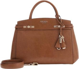Guess sac à main sac à épaule bandoulière Melinda Triple Compartment Satchel Cognac brun