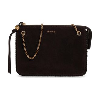 Etro Wildleder Tasche mit Logo - - Bags - Damen - Braun - ONE SIZE