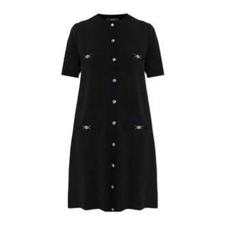 Versace Woll-Kaschmir Strick-Hemdkleid - - Dresses - Damen - Schwarzk - S