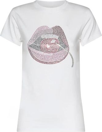 Silvian Heach Femme, Tops, Blanc, Taille: 38 FR T-shirt Graphique &agrave; Motif Iconique