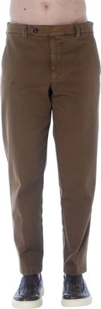 Berwick 1707 Homme, Pantalons, Beige, Taille: L Pantalon Over Fit en Drill de Coton Stretch