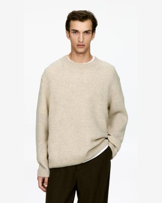 Arket Wollpullover Mit Rundhalsausschnitt -Weiß