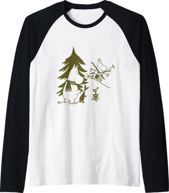 Moomin Olive Moomintroll Winterspiele Moominmamma Skifahren Raglan