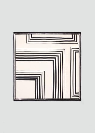 Mango Foulard imprim&eacute; g&eacute;om&eacute;trique &eacute;cru - Femme - Taille unique - MANGO