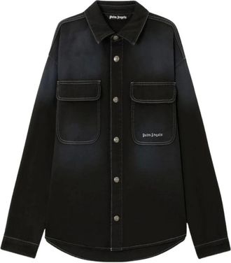 Palm Angels Homme, Chemises, Noir, Taille: XL Chemise en denim ample Classic Logo