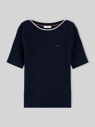 Tommy Hilfiger Regular Fit Pullover aus reiner Baumwolle mit kurzen &Auml;rmeln