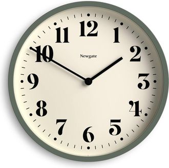 Newgate Watches Number Four Theatre wanduhr | Moderne runde Uhr | 30cm | Spargel grün | Dekorative Zahlen | Ideal für küche, Wohnzimmer oder büro