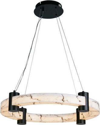 Searchlight Searchlight - moonbeam led 1LT Suspension rd Diam 61 - Metal Noir, resine effet marbre 25w 3024 lumens 3000k dimmable