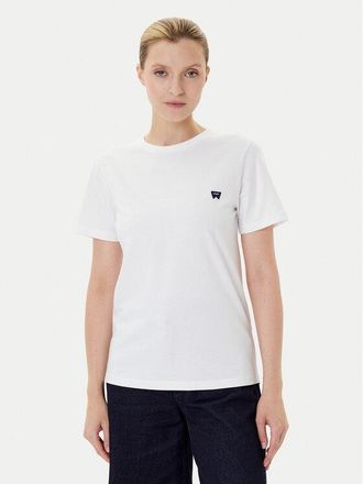 Wrangler T-Shirt Sign Off 112373024 Wei&szlig; Slim Fit