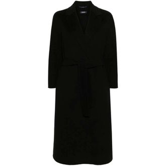 Max Mara Schwarzer Wollmantel mit Revers - - Coats - Damen - Schwarzk - 2XS