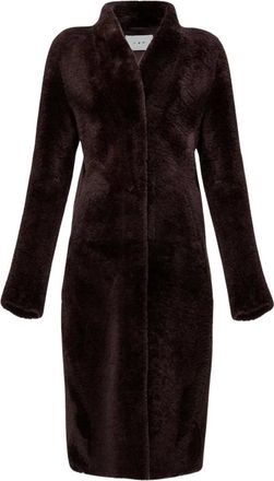 VSP Vsp, Femme, Vestes, Rouge, Taille: 38 FR Manteau en peau lain&eacute;e Flores