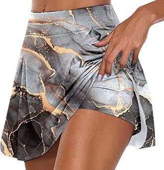 Generic Jupe Short Femme Ete Fluide,Jupe Short Femme Ete Casual Sport Jupe Tennis Femme Shorts de Sport Running Yoga Legging Élastique Pants Activewear Couleu