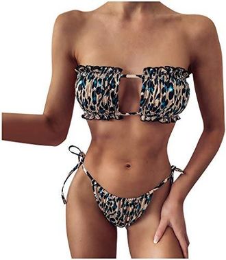 Generic Bikini pour femme - Sexy et &eacute;l&eacute;gant - Deux pi&egrave;ces - Col en V - Triangle - Push Up - Maillot de bain ventre plat - Haut de bikini - Soutien de la poitr