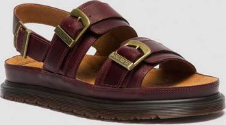 Dr. Martens San Two Strap Leder Sandalen in Rot, Gr&ouml;&szlig;e: 36