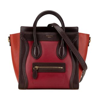 Celine Pre-owned Nano Tricolor Leather Luggage Tote - Femme - Pre-owned - Rouge - Taille: ONE Size