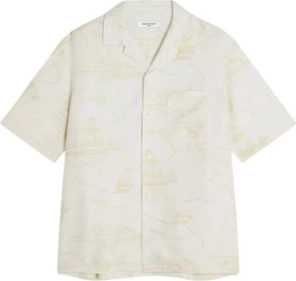 Maison Kitsun&eacute; Homme, Chemises, Beige, Taille: L Parisian Map Resort Shirt
