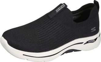 Skechers Damen Go Walk Arch Fit Iconic Sneaker, Black Textile Trim, 37.5 EU