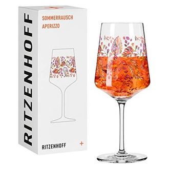 Ritzenhoff Ritzenhoff 2841016 Verre &agrave; ap&eacute;ritif 500 ml - S&eacute;rie Ivresse d&eacute;t&eacute; n&deg; 16 - Verre &agrave; ap&eacute;ritif motif feuillage orange - Made in Germany