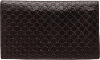 Gucci Portefeuille pr&eacute;-achet&eacute; en cuir gaufr&eacute; - Femme - Pre-owned - Brun - Taille: ONE Size