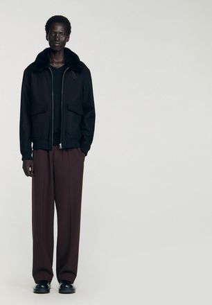 Sandro Fliegerjacke aus Wolle mit Kragen