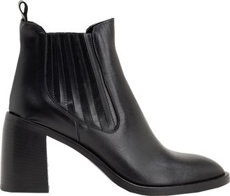 8 by YOOX LEATHER HEELED CHELSEA ANKLE BOOTS